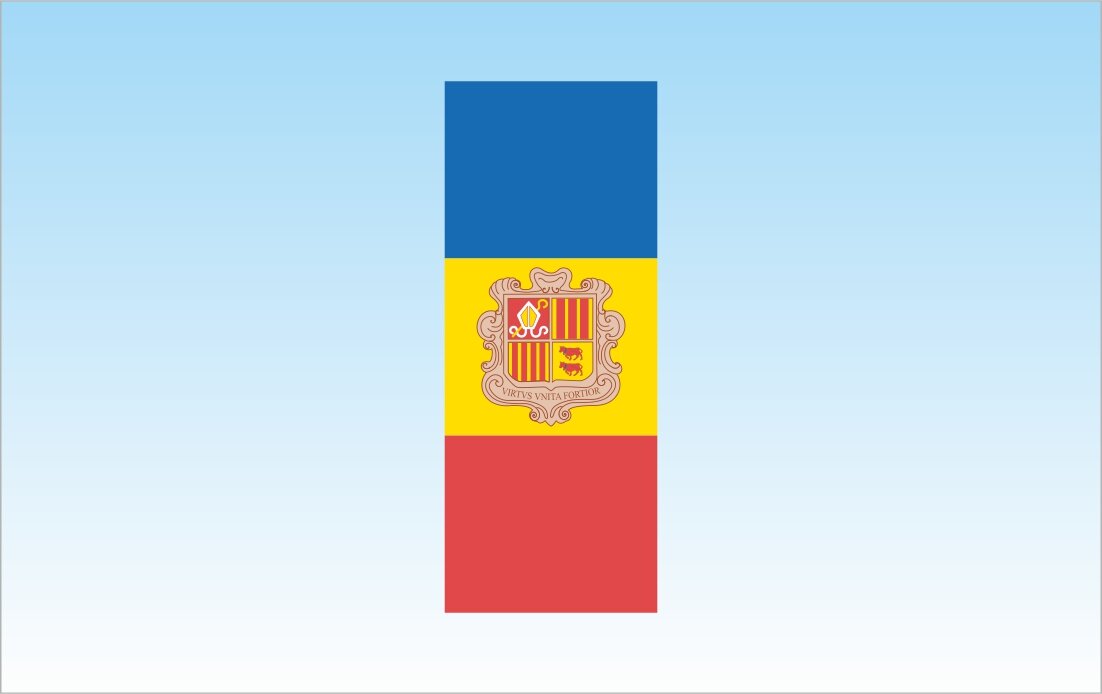 Country flag National flag Hißhoch Andorra 150 x 400 cm Euroflag 115g ...