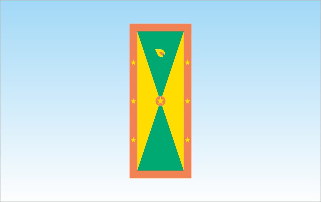 Country flag National flag Hißhoch Grenada 100 x 400 cm Euroflag 115g ...