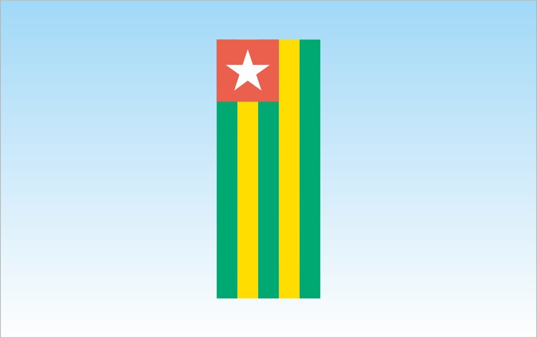 Country flag National flag Hißhoch Togo 120 x 400 cm Euroflag 115g/m² ...